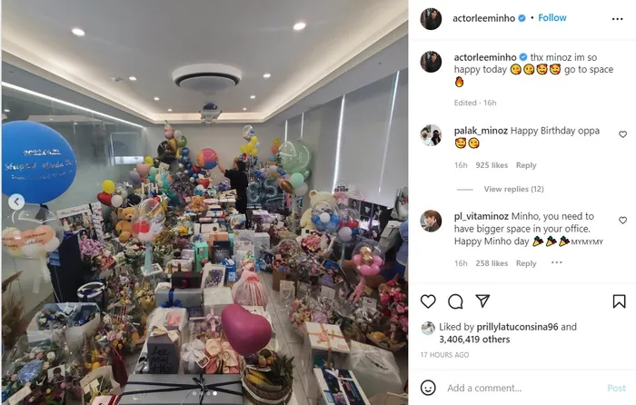 Aktor Korea Lee Min Ho Ulang Tahun, Kamar Penuh Tumpukan Kado dari Fans ...