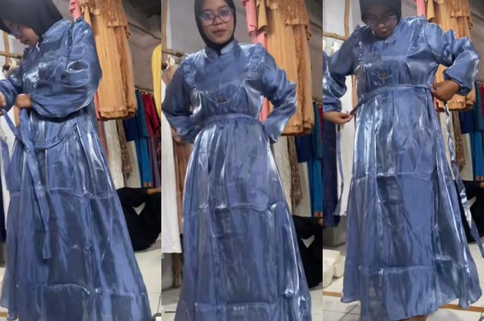 Tips Merawat Gamis Shimmer, Model Baju Lebaran 2024 Viral di TikTok ...