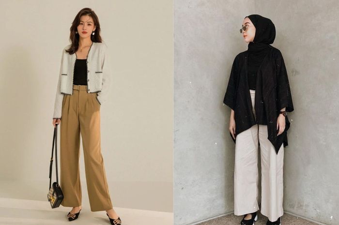 5 Inspirasi Outfit ke Kantor dengan Celana Kulot, Gunakan Outer - Parapuan